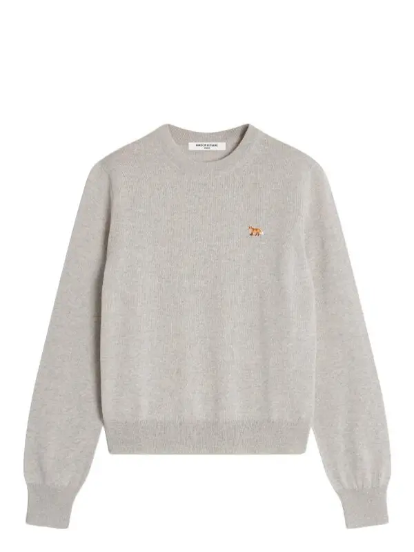 Maison Kitsuné Baby Fox Regular Fit Jumper - Light Grey Melange