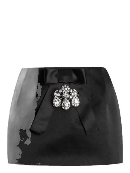 Dolce & Gabbana Duchess Mini Skirt With Embellishment - Black