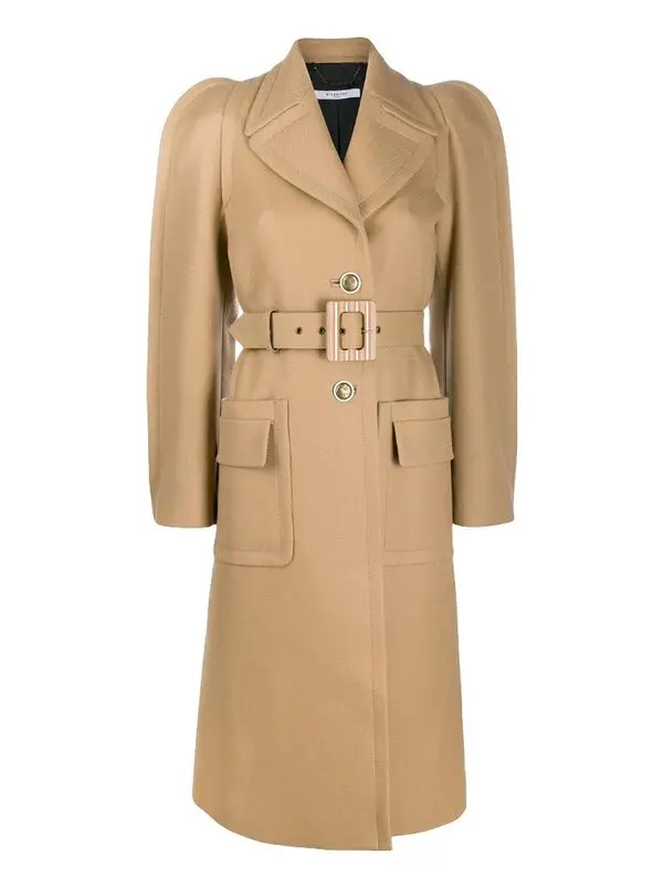 Givenchy Single-breasted Belted Coat - Brown