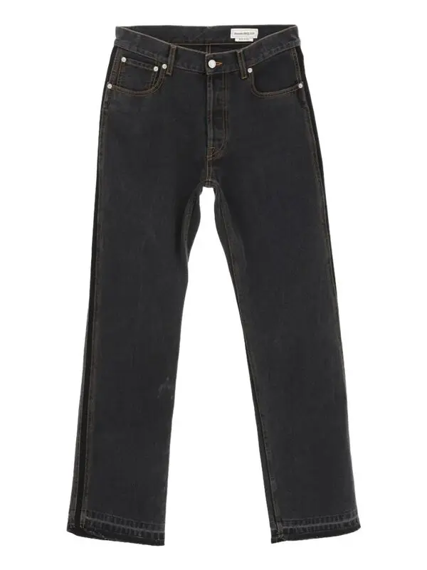Alexander McQueen Straight-leg Jeans With Side Stripe Detail - Black