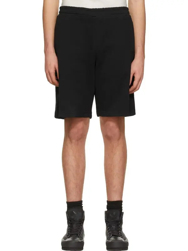 DIESEL® Relaxed Fit Jersey Shorts With Drawcord Waist - Black