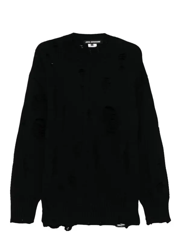 Junya Watanabe Distressed Crew Neck Jumper - Black