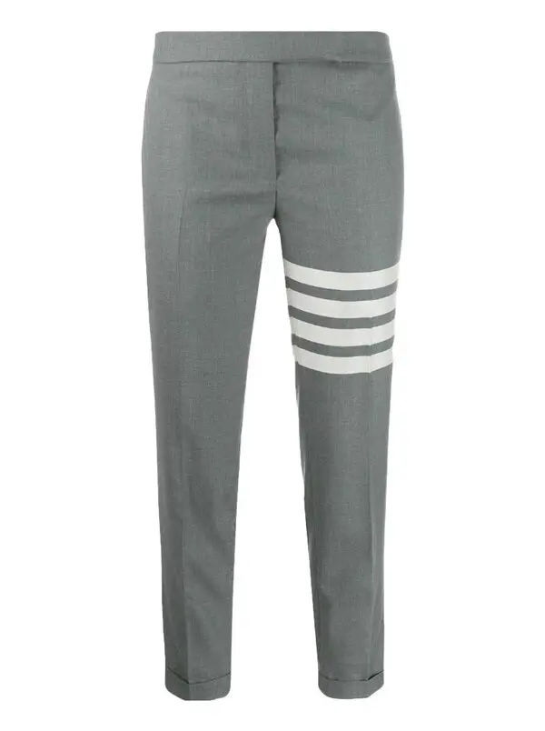 Thom Browne Grey 4-bar Tailored Cropped Pants - Medium Gray