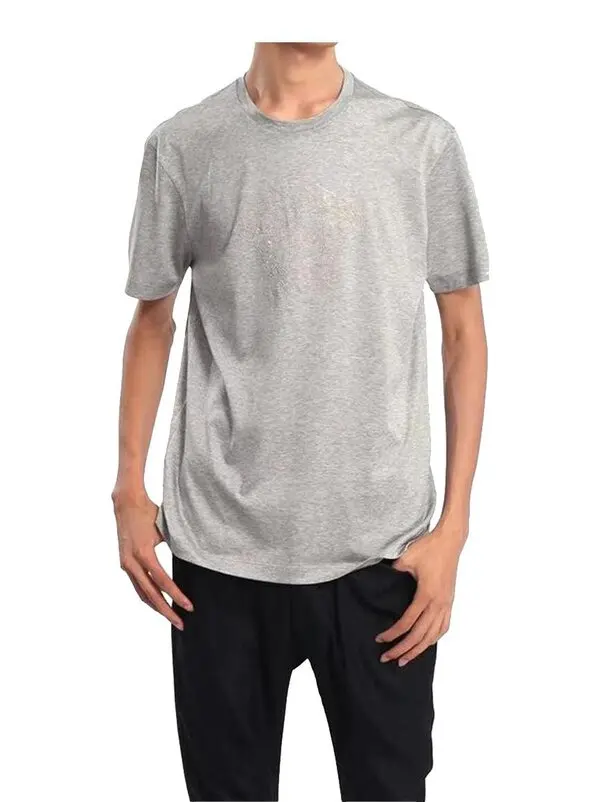 Versace Medusa Logo T-shirt With Round Neck - Gray
