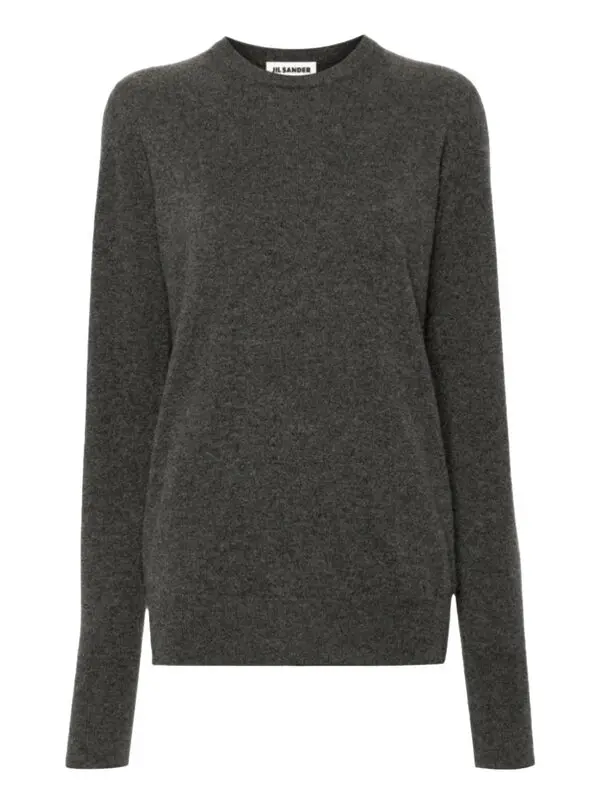 JIL SANDER Round Neck Long Sleeve Sweater - Mediumgrey