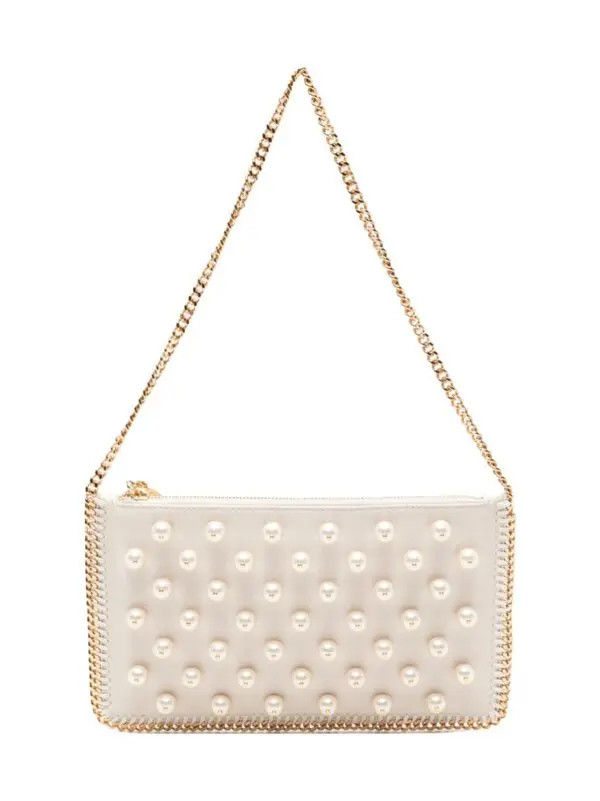 Stella McCartney Embellished Clutch Bag With Chain Strap - Beige
