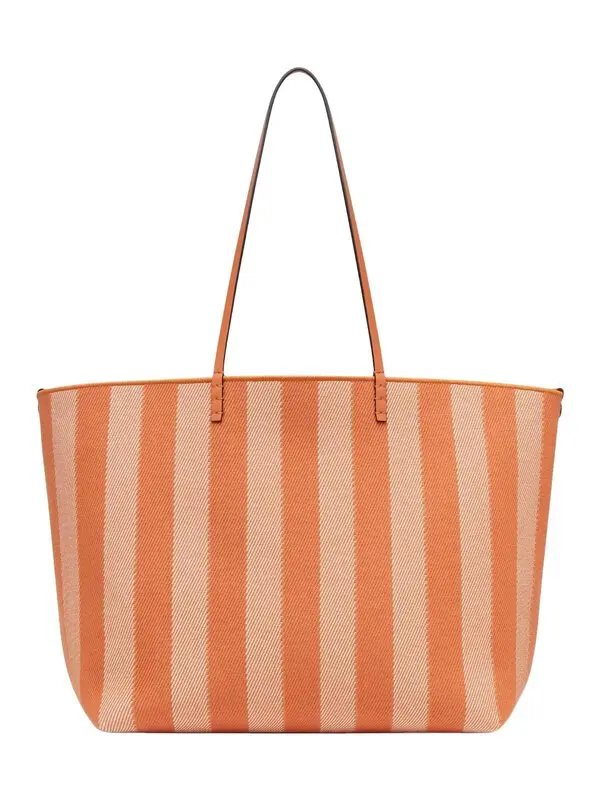 Fendi Roll Striped Reversible Large Tote Bag - Orange