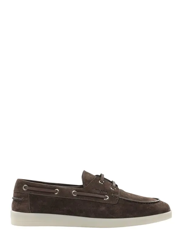 Prada Suede Lace-up Shoes - Brown