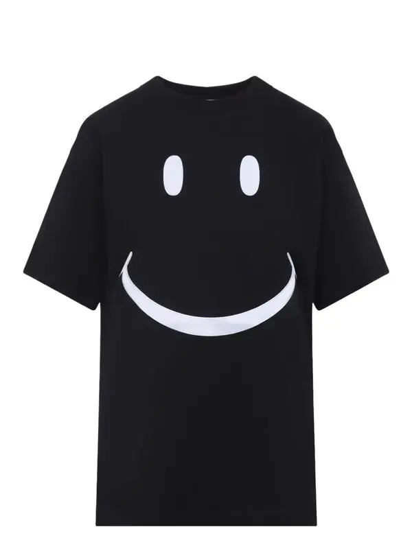 Moschino Smiley Face Cotton T-shirt - Black