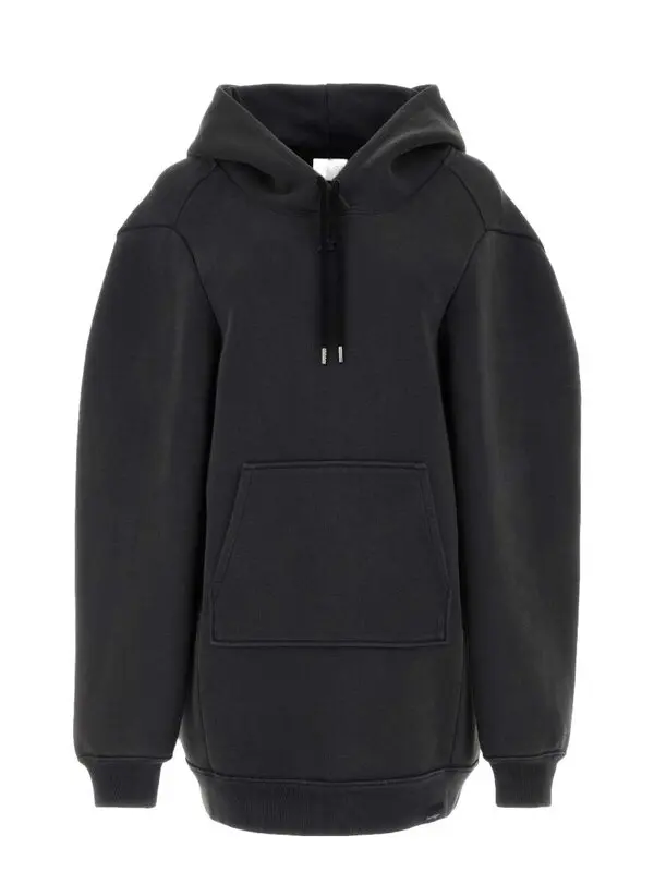 COURREGES Logo Embroidered Hooded Dress - Black