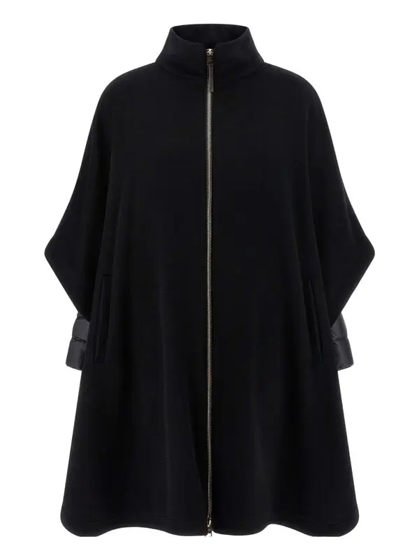 Herno High Neck Zip Coat - Black