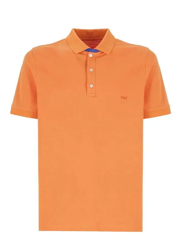 FAY Short-sleeved Polo Shirt - Orange