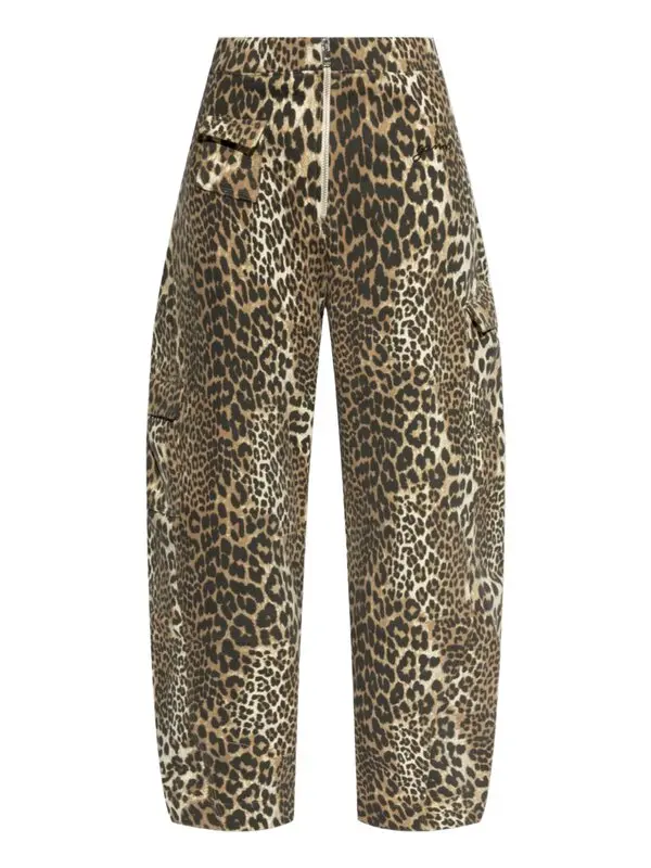 GANNI Leopard Print Wide-leg Cargo Pants - Leopard Color