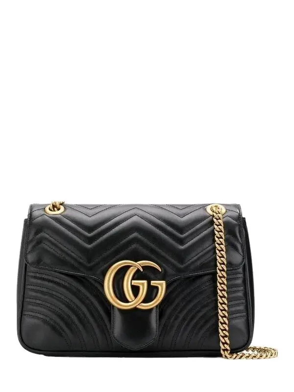 Gucci Gg Marmont Matelassé Medium Shoulder Bag - Black