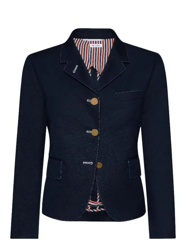 Thom Browne Cropped Blazer - Navy Blue