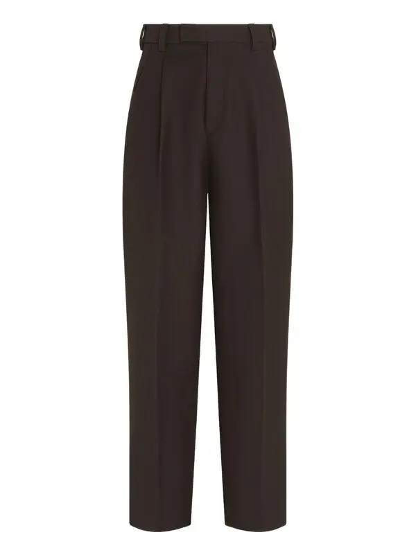 Zegna Oasi Lino Casual Pants - Dark Brown
