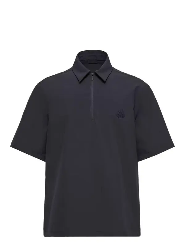 Moncler Logo Patch Short-sleeve Polo Shirt - Black