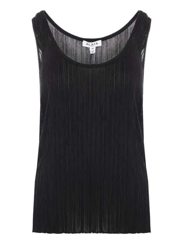 Alaïa Pleated Tank Top - Black