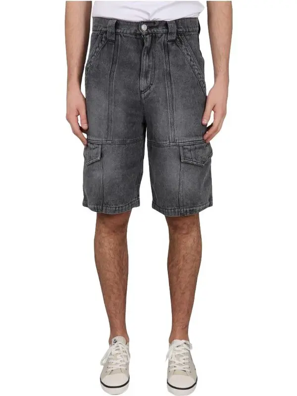Isabel Marant Étoile Logo Patch Cargo Shorts - Black