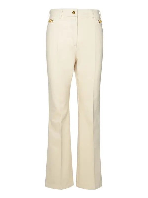 PATOU Flared Denim Trousers With Embossing - Nude