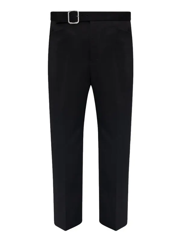 JIL SANDER Belted Cropped Trousers - Black