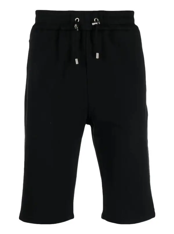 Balmain Drawstring Cotton Track Shorts - Black