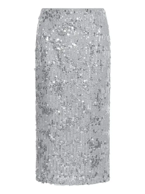 Marella Sequined Midi Skirt - Grey