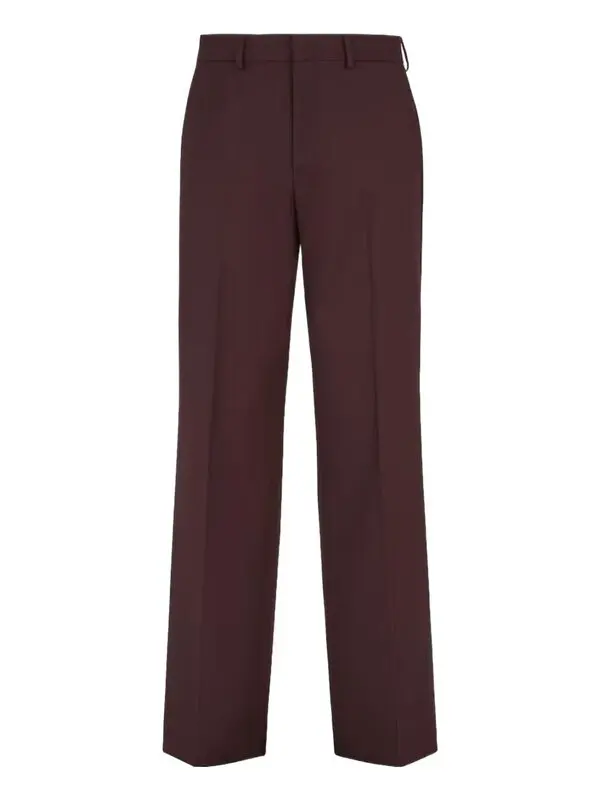 Fendi Burgundy Wool Blend Trousers - Wine Red