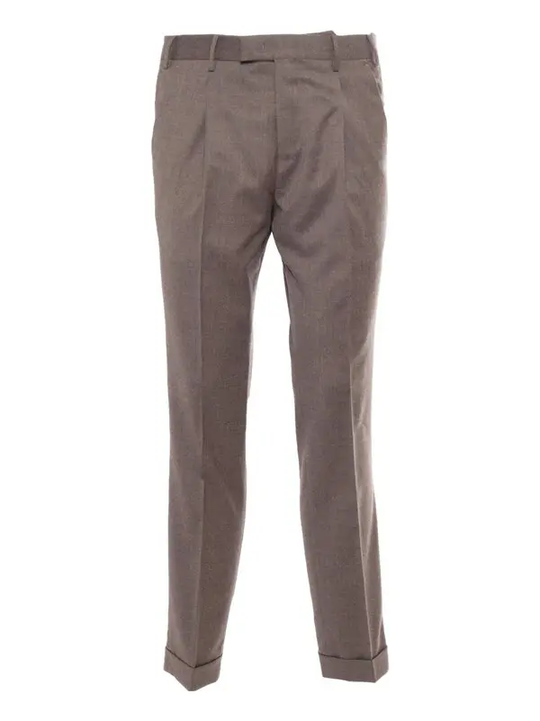 PT TORINO Slim Fit Concealed Closure Pants - Gray