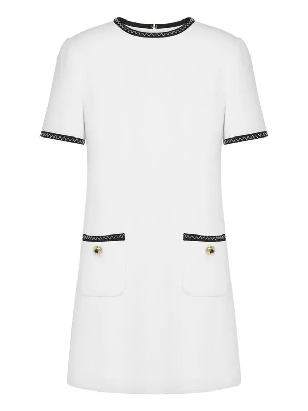 Moschino Contrasting Trim Knitted Minidress - White