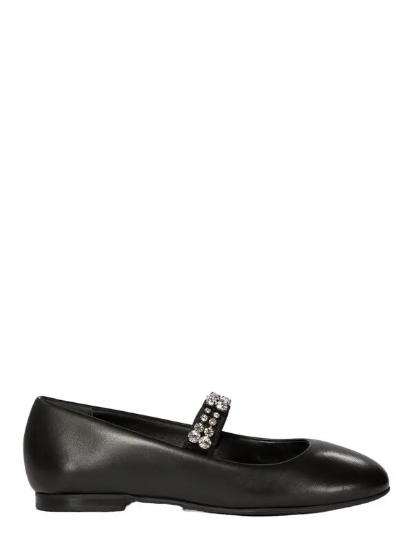 Casadei Embellished Round Toe Ballerinas - Black
