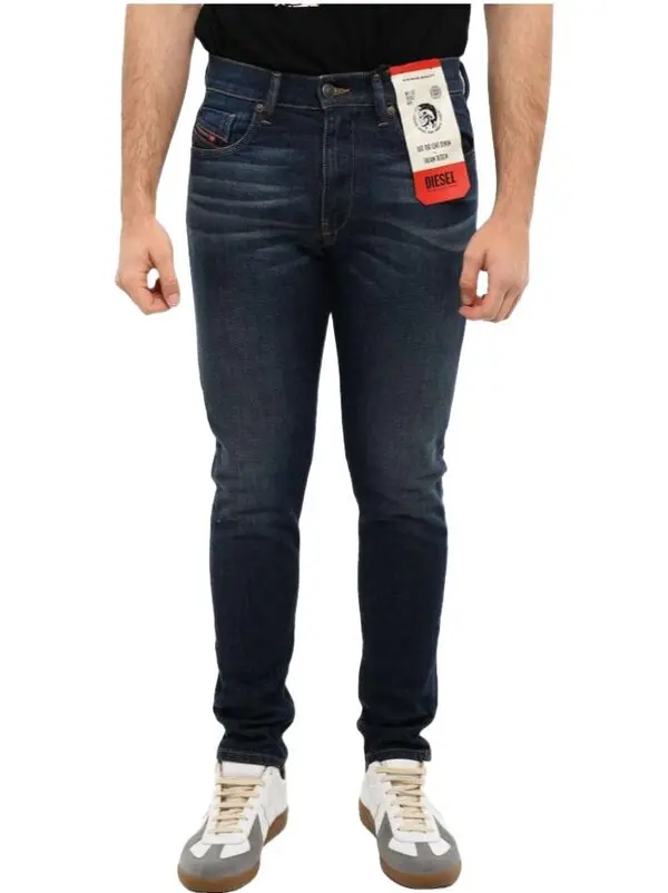 DIESEL® Straight-leg Logo Denim Trousers - Black