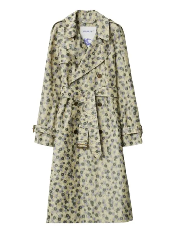Burberry Long Floral Lightweight Trench Coat - Eccles