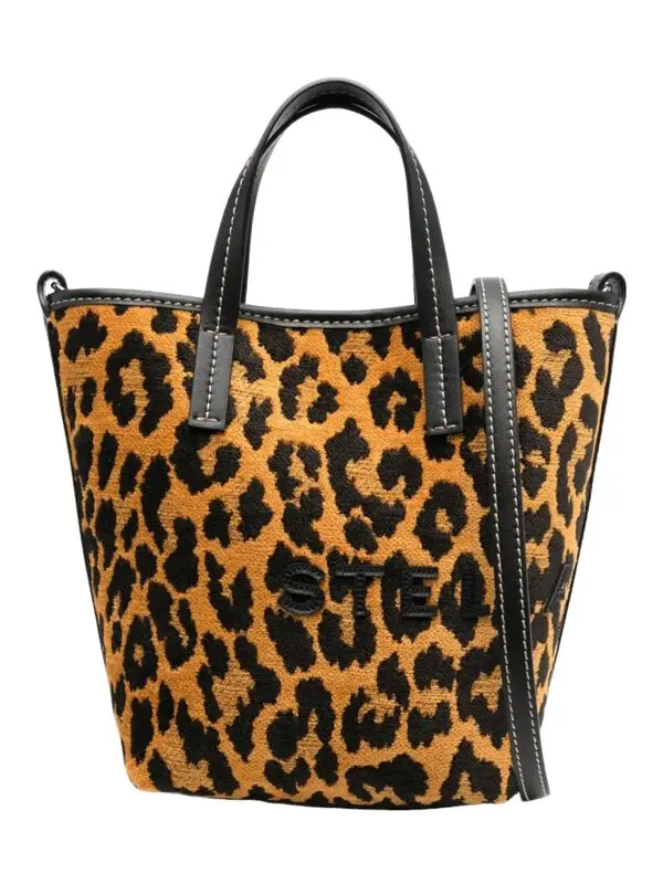 Stella McCartney Leopard-jacquard Bucket Bag - Black