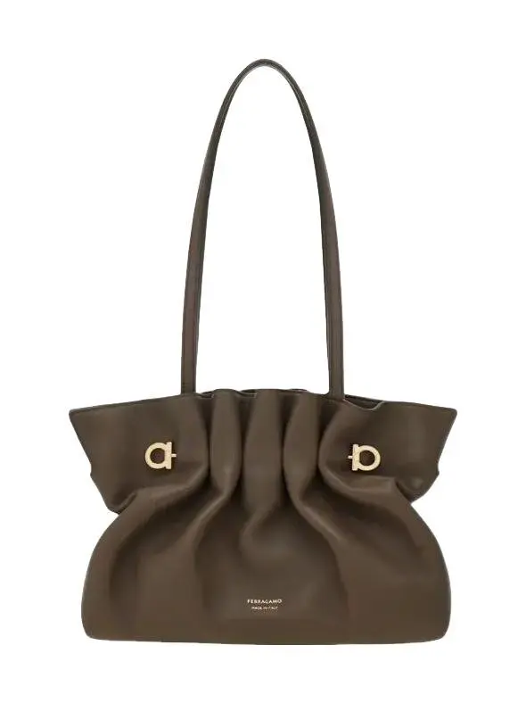 FERRAGAMO Gancio Soft-bag - Cement Grey