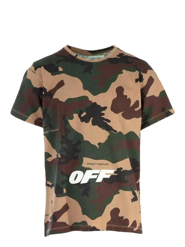 Off-White Camouflage Printed Cotton T-shirt - Black