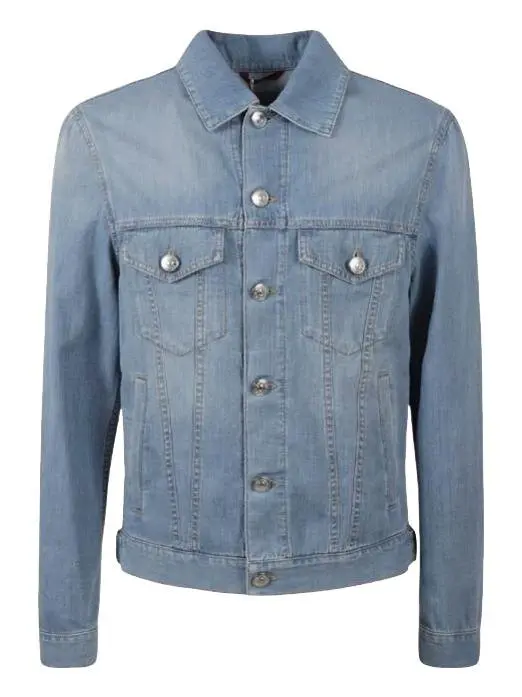Brunello Cucinelli Long-sleeve Buttoned Denim Jacket - Blue