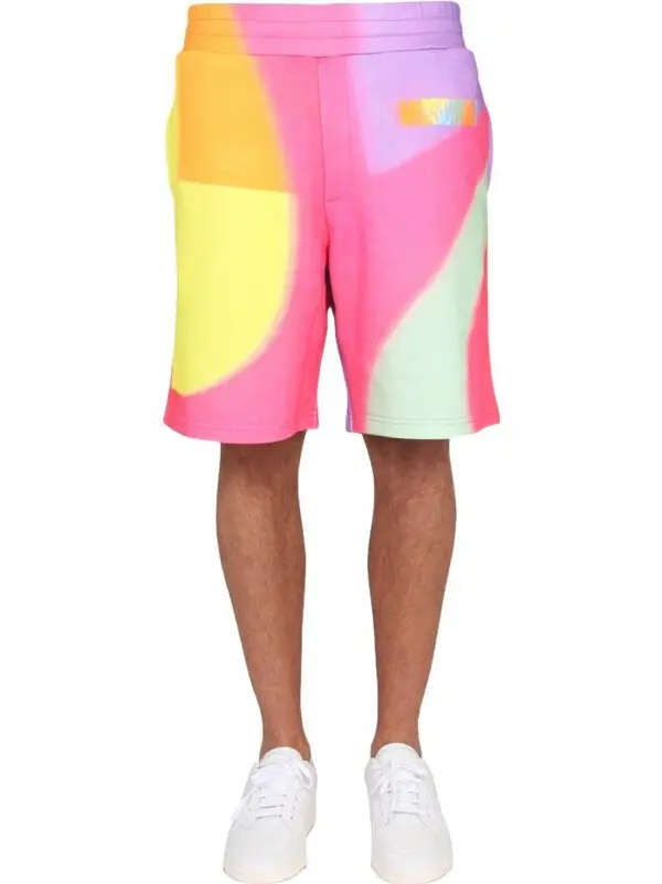 Moschino Loose Waist Shorts With Logo Detail - Pink