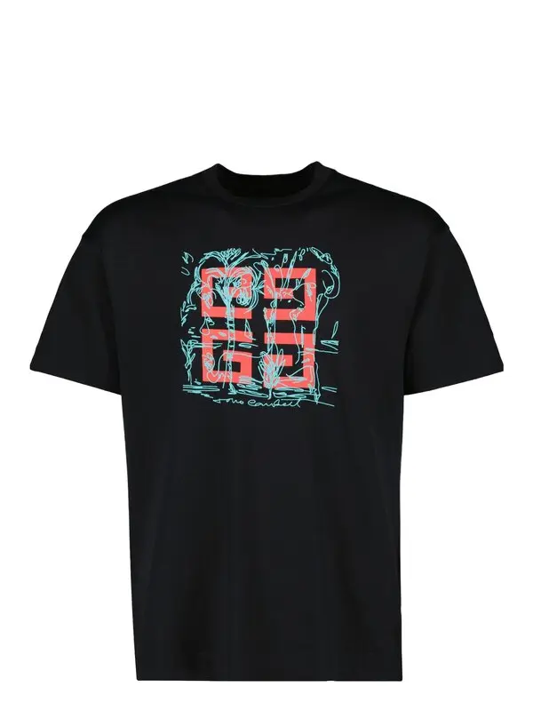 Givenchy 4g Logo Printed Crewneck T-shirt - Black