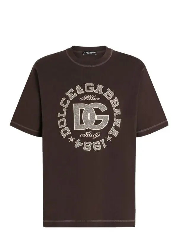 Dolce & Gabbana Logo-embroidered T-shirt - Black