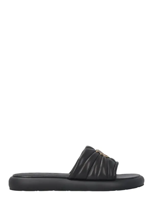 Pinko Fiona Quilted Logo Slides - Black