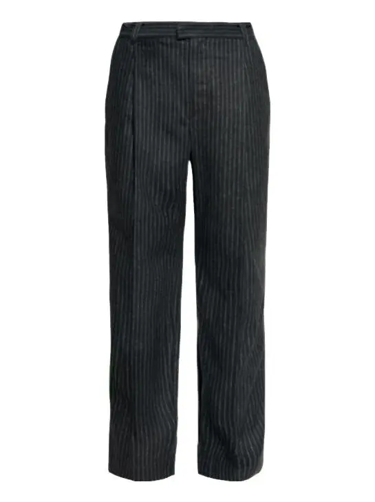 Isabel Marant Étoile Flavien Striped Tailored Trousers - Black