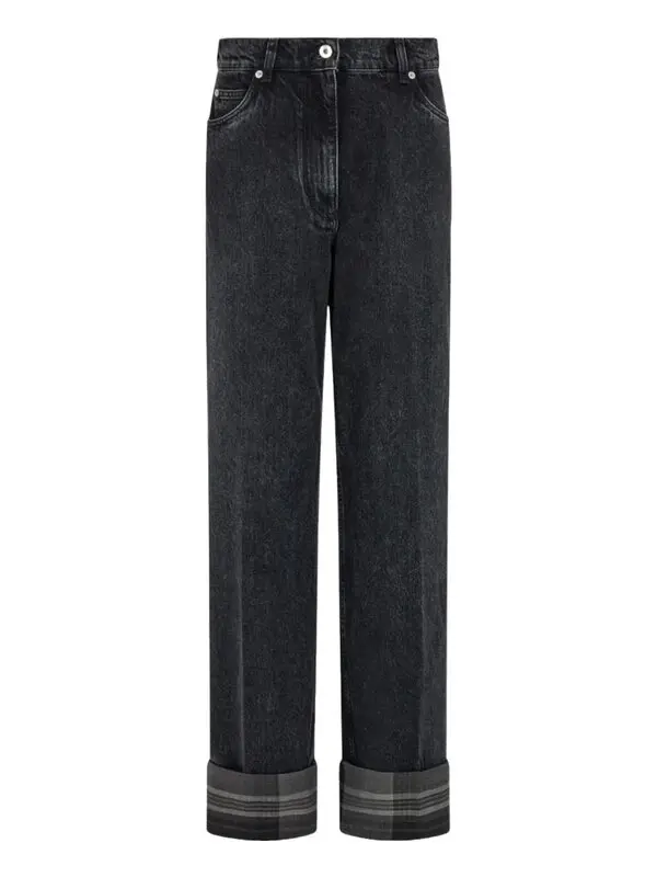 FERRAGAMO Mid-rise Stone Washed Denim Jeans - Black