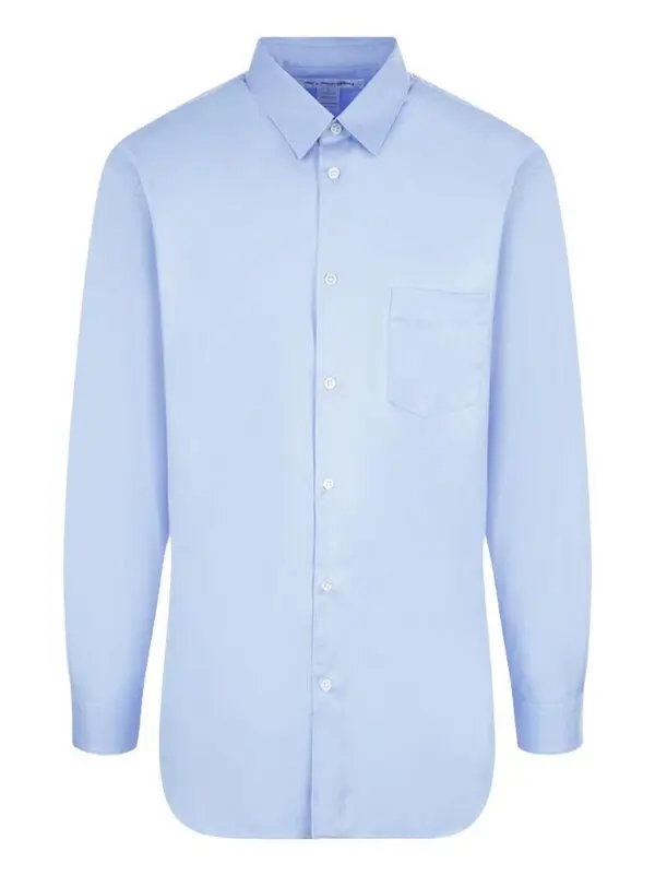 Comme Des Garçons Curved Hem Buttoned Shirt - Blue