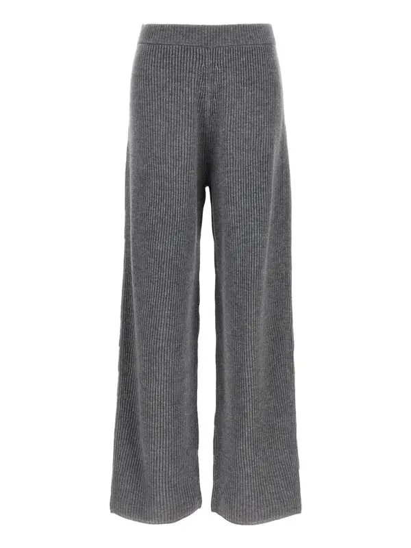 Sportmax Ribbed Knit Trousers - Gray