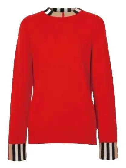Burberry Striped Crew Neck Sweater - Brightred