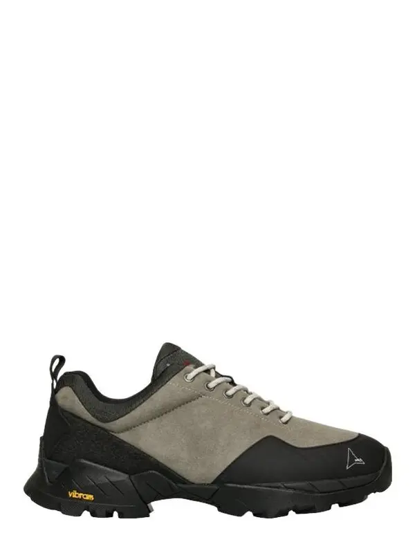 ROA Lace-up Sneakers With Perforated Details - Grey