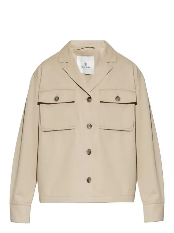 ANINE BING Cotton Shirt Jacket - Beige