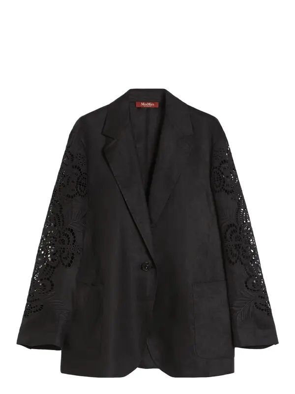 Max Mara Angizia Embroidered Oversized Jacket - Black