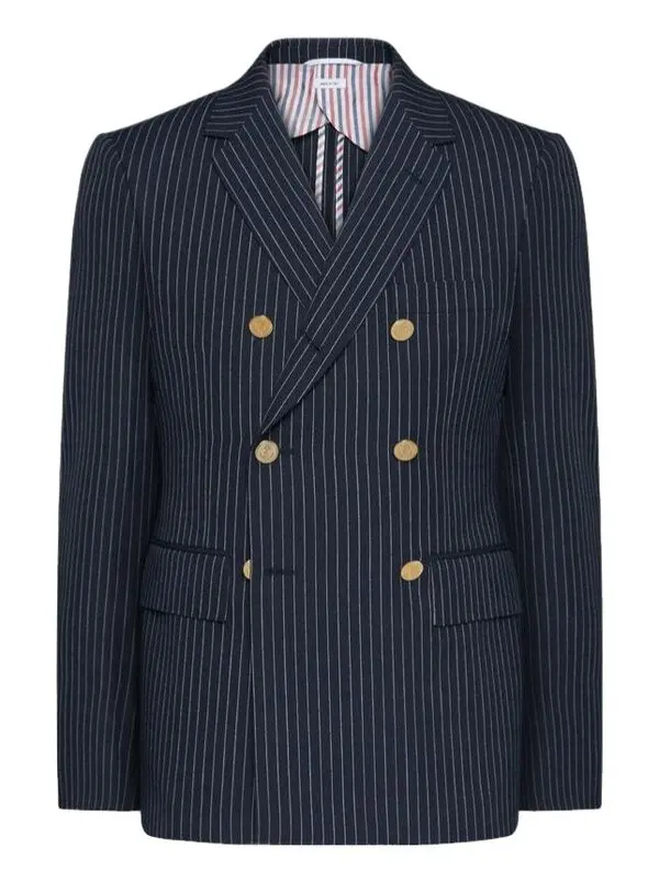 Thom Browne Pinstripe Wool Blazer - Navy